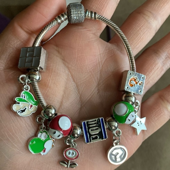 Pandora | Jewelry | Pandora Pave Clasp Bracelet W Super Mario Bros ...